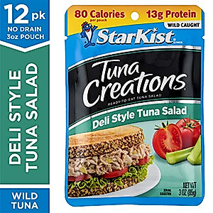 StarKist Chicken Creations, Chicken Salad, 2.6 oz Pouch (Pack of 12) & Tuna Creations Deli Style Tuna Salad, 3 oz pouch (Pack of 12) (Packaging May Vary)