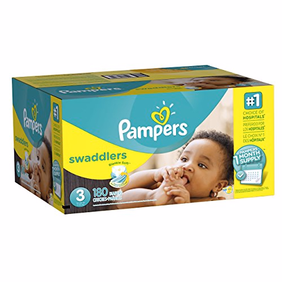 Pampers Swaddlers Disposable Baby Diapers Size 3, One Month Supply, 180 Count