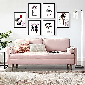 HoozGee Fashion Wall Art Prints Set of 6 Pink Room Decor Makeup Art Pictures Wall Decor Canvas Prints Art Posters Perfume Lipstick Artwork Girls Room Decor for Bedroom (8"x10" UNFRAMED)