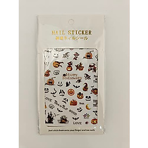 Halloween Nail Art Stickers Decals, Kalolary Self-Adhesive DIY Nail Sticker Decals 3D Design Nail Decorations for Halloween Party Include Pumpkin/Bat/Ghost/Witch(12 Sheets)