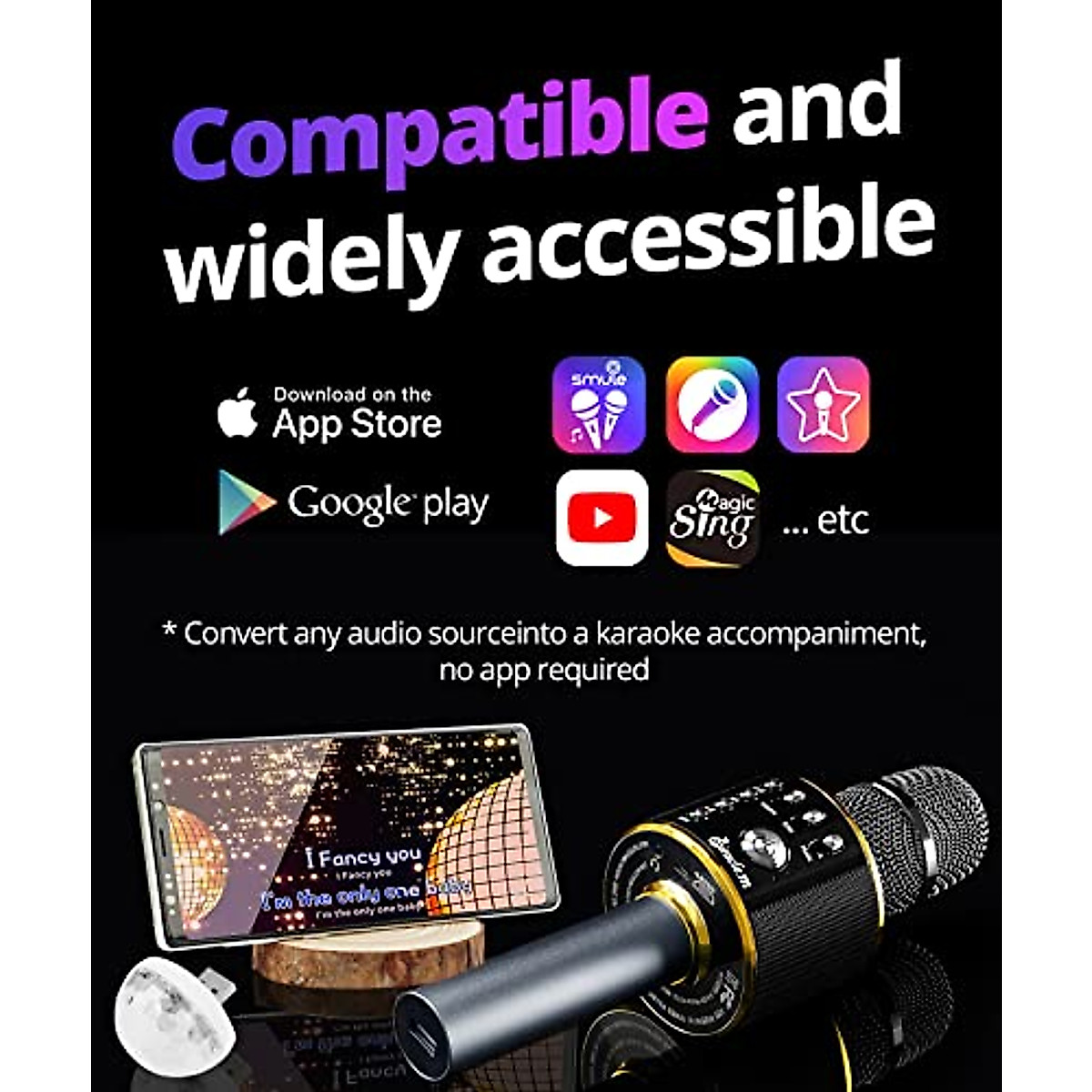 M37 - Bluetooth Karaoke Microphone Wireless - Bluetooth Microphone Wireless - Wireless Microphone Karaoke - Microphone for Kids - Carpool car Karaoke Microphones with Speaker - Karaoke mic