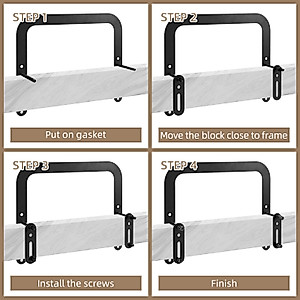 Rasugarlary Mattress Retainer Bar Keep Mattress Stopper from Sliding, 12 Pcs Adjustable Non Slip Mattress Slide Stoppers Holder in Place Metal Mattress Gripper, Black