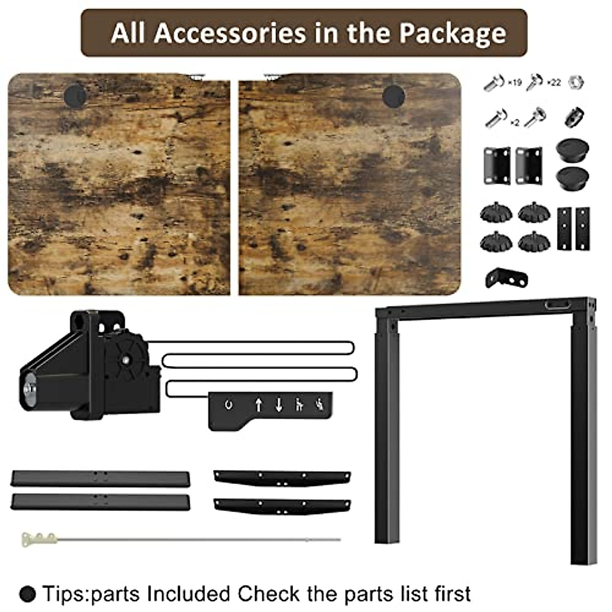 Azonanor Standing Desk - Stand up Desk with Splice Board, Electric Adjustable Height Desk, 48 x 24 Inches Sit Stand Home Office Desk