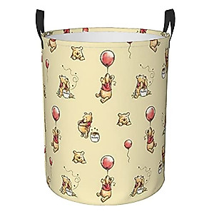 QHMY Laundry Hamper Laundry Baskets Laundry Bags Waterproof Foldable with Handles Large Round Storage Bags 38/62L Family/Kids/Bathroom/Bedroom/Dorm Black