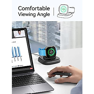 NEWDERY Charger Dock for Fitbit Sense 2/Sense/Versa 4/Versa 3, Magnetic Watch Charger Stand with Charging Cable, Charger Replacement Accessories for Fitbit Sense 2/Sense/Versa 4/Versa 3, Black