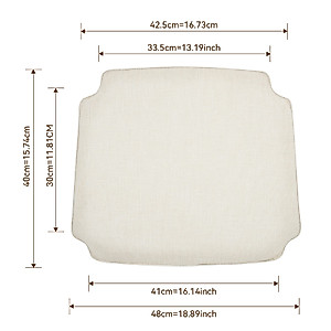 Polynices Wishbone Chair Cushion,Linen Fabric Chair Pads Suitable for Y Chair and Tatami (Beige)