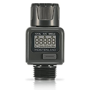 Moistenland Hose Water Flow Meter, Standard 3/4" Hose Thread, High Accuracy and IP6X Waterproof, Suitable for Indoor and Outdoor Use