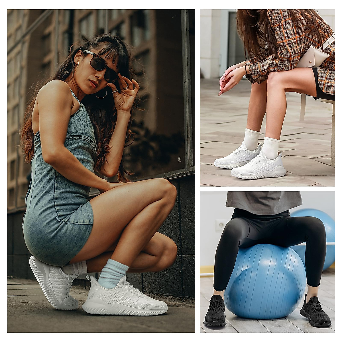 PPQ Womens Slip On Walking Shoes，Memory Foam Lightweight Comfort Casual Workout Shoes,Yoga Or Tennis Or Running Sneakers Blue 7