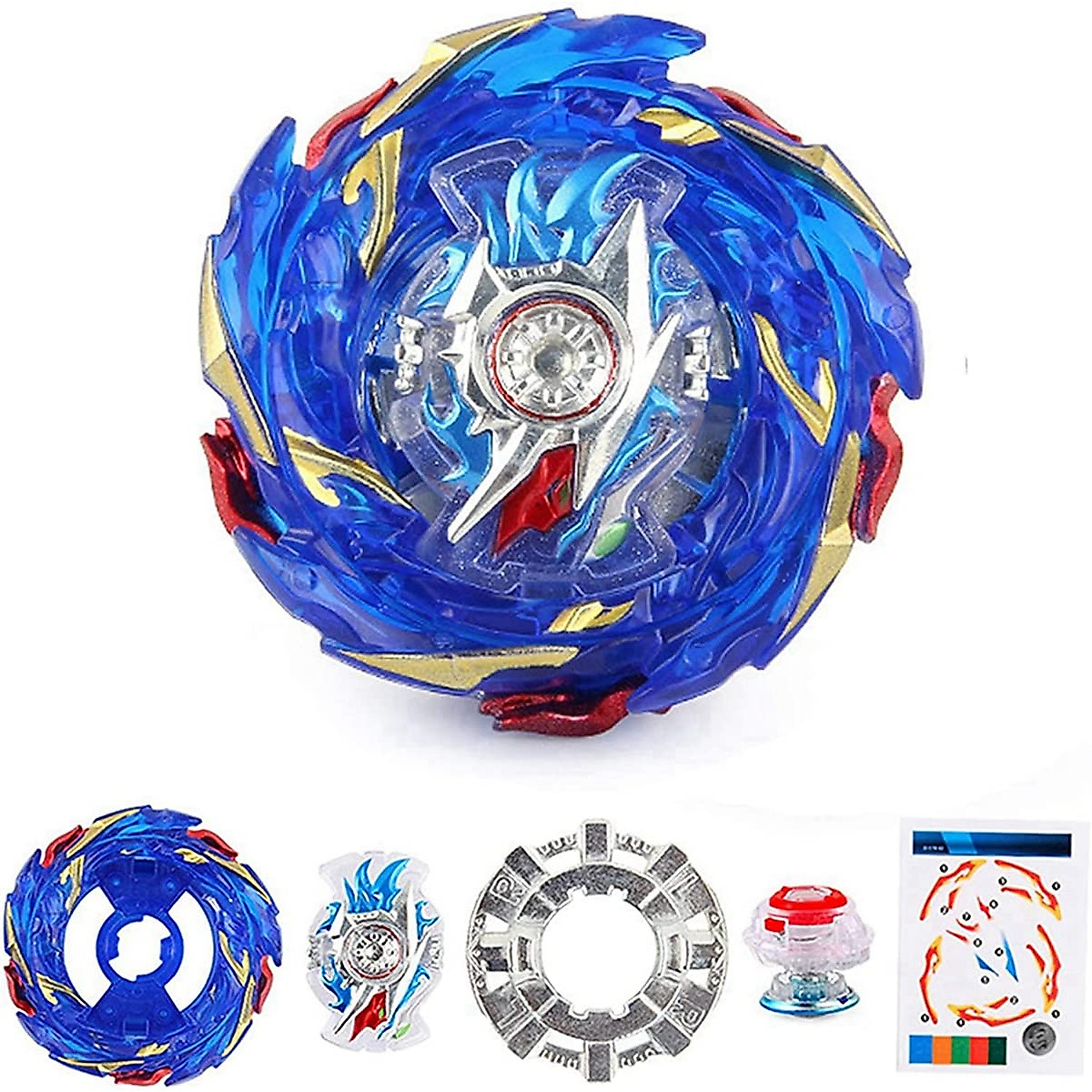 CombatGyro B-184 Launcher Bay Blades Toy Super King Booster B-174 Helios Volcano Starter Set LR Launcher Grip Metal Fusion God Bey Battling Tops Burst Gaming Toy Gift for Boys Age 4-7 8-12+