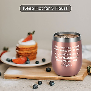 GINGPROUS Daughter in Law Gifts, The Only Thing Better Than Having You Tumbler Mother’s Day Birthday Gifts for Daughter in Law from Mother in Law, Insulated 12 Oz Stainless Steel Tumbler, Rose Gold