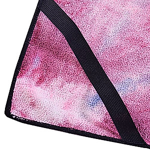 Beach Chair Cover, Microfiber Chaise Lounge Towel Cover with Storage Pockets for Pool Sun Lounger Hotel Garden Purple Tie-Dye