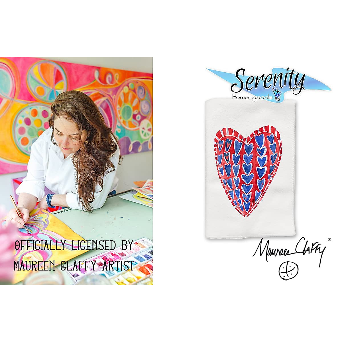 Maureen Claffy Collection | Memorial Day 4th of July Summer Home Decor Decorative Kitchen and Bath Hand Towels | American Flag | Spring Fall Accents | Red White and Blue Towel Home