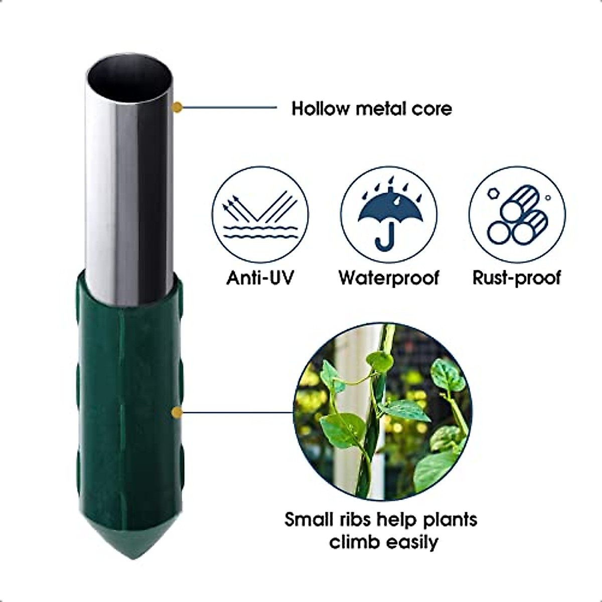 NANOPRETTY Garden Stakes 4FT Tomato Stakes for Outdoor Plant Support, 0.43 inch Diameter Plant Stake Sticks for Beans Potted Climbing Plants Gardening Supplies 20 Pack