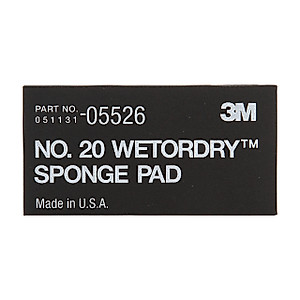 3M Wetordry Sponge Pad 20, 05526, 5 1/2 x 2-3/4 in x 3/8 in , Black