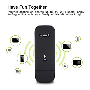 4G WiFi Router,150Mbps Plug and Play LTE USB Portable Router Pocket Mobile Hotspot Built-in 4G/3G+WiFi Antenna Wireless Network Smart Router(with WiFi)