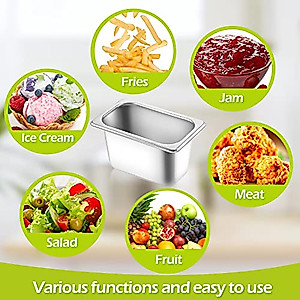 10 Pack 1/9 Size 4 Inch Deep Hotel Pans Anti Clogging Stainless Steel Steam Table Pans Commercial Metal Food Catering Trays for Hotel, Restaurant, Buffet, 0.8 mm Thick, 6.9 L x 4.3 W