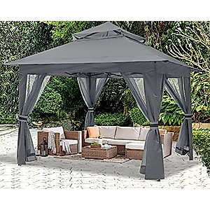 ABCCANOPY Pop Up Gazebo 13x13 - Outdoor Canopy Tent with Mosquito Netting for Patio Garden Backyard(Gray)