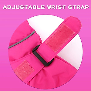 BAVST Kids Winter Glove Boys Girls Snow Ski Waterproof Gloves for Teens Fleece Lining Warm Mittens Outdoor (Rose, 7-10T)