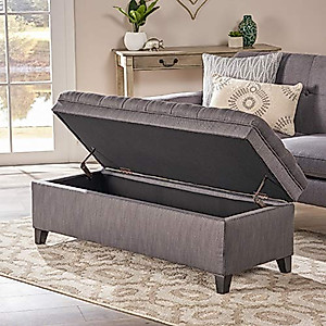 Christopher Knight Home Juliana Fabric Storage Ottoman, Gray