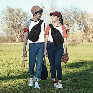 Sling-Bag Crossbody-Bag Women-Men Backpack-Daypack - Hiking Chest Travel with Water Bottle Pocket Portable Hiking Daypacks For Women Black