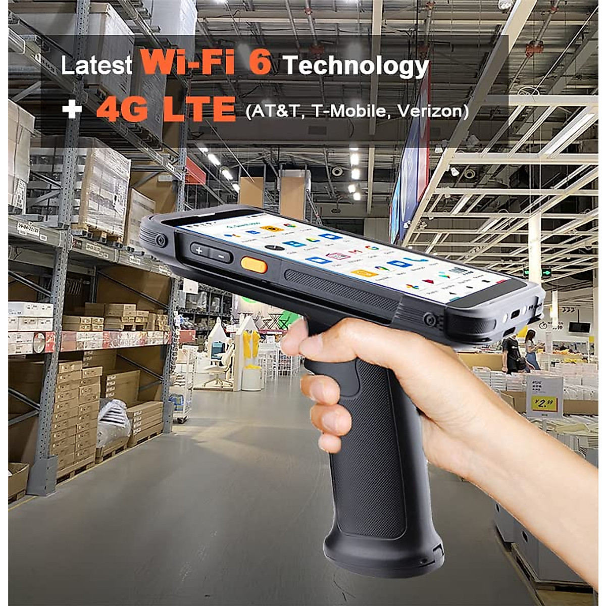 Vanquisher Rugged Android Barcode Scanner, 5.5" Touchscreen Android 11 Handheld Scanner with Zebra SE4710 2D Barcode Reader, WiFi & 4G LTE, for Waterhouse Inventory