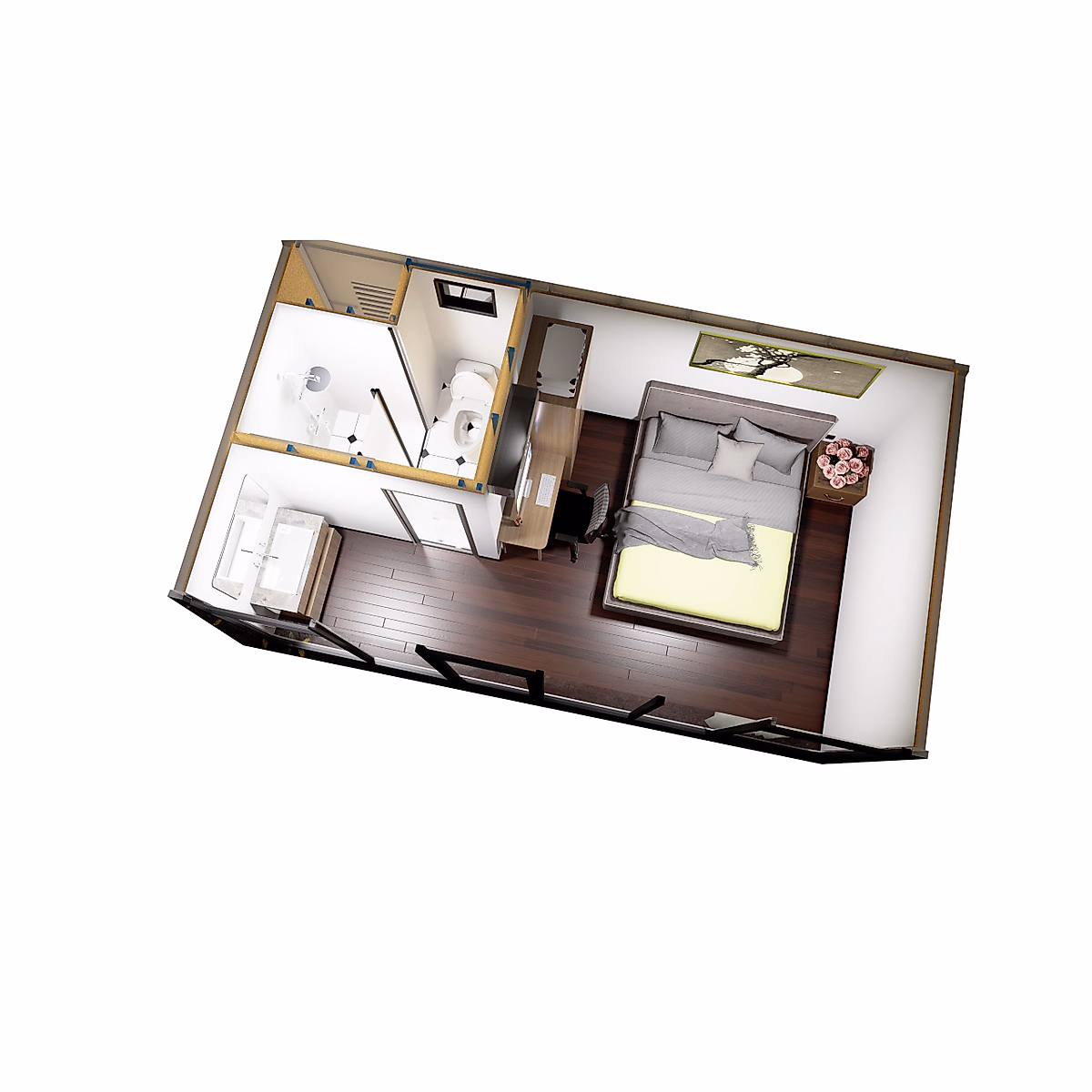 Modern Luxury Portable Prefabricated Pod Cabin, Galvanized Steel Outdoor Prefab House with Eco-Friendly Interiors and Smart Home Features, Perfect for Living and Studio Space