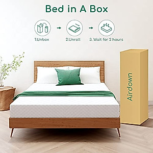Airdown Twin Mattress, 8 Inch Memory Foam Mattress with Breathable Fabric Cover, Medium Feel Green Tea Gel Foam Bed Mattress for Kids, Twin Mattress in A Box, CertiPUR-US Certified