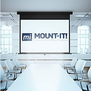 Mount-It! Projector Screen Wall Mount L-Brackets - Wall Hanging Bracket For Home Projector and Movie Screens, 6 inch Adjustable Mounting Hooks for Projection Screen, 1 Pair, White, 66 Lb Capacity Each