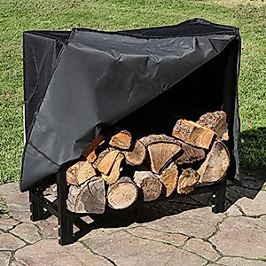 Sunnydaze Firewood Log Rack with Cover - Indoor or Outdoor Wood Storage - 30-Inch
