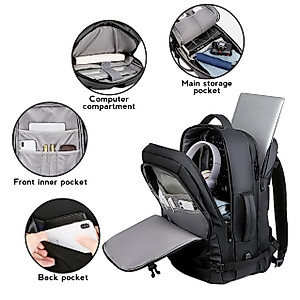 KSIBNW Weekender Carry on Backpack with USB Port,40L Expandable Travel Backpacks, Flight Approved Carry on Bags for Airplanes,Water Resistant Durable 17-inch Laptop Backpacks