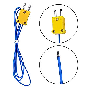 pouilzx Pack of 2) K-Type Temperature Probe Sensor Mini-Connector Thermocouple（Temperature Range: -50~250°C）1 M TP-01