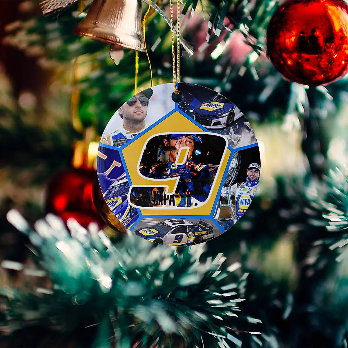 Christmas Tree Ornaments Circle Chase Acrylic Elliott Family New Year 9 Decor X-mas for Friends Birthday