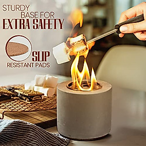 Tabletop Fire Pit, Fire Bowl with 2 Roasting Sticks | Small, 91% Isopropyl Alcohol Mini Fire Pits for Balcony, Patio Décor -Portable Fire Pit for Camping and Hiking | Smores Kit