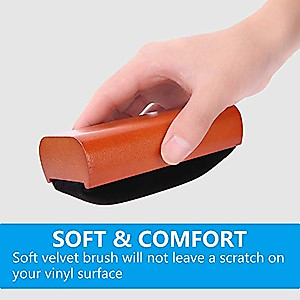 5 in 1 Vinyl Record Cleaning Solution Kit, Includes Soft Velvet Record Brush, Vinyl Cleaning Liquid, Stylus Cleaner & Brush and Carry Pouch