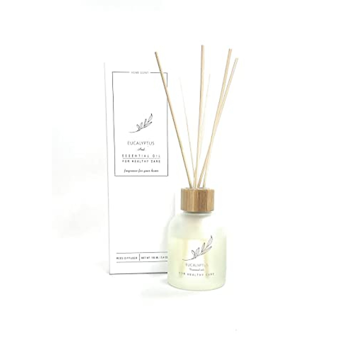 aromArt Fragraces Reed Diffuser / Eucalyptus / 3.4 Fl Oz(100ml) / Made of Essential Oil / Fragrance Décor for Home Rooms and Offices / Beautiful Gift Set for Holidays