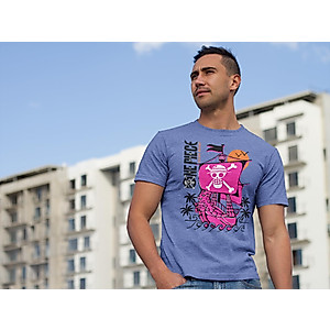 Ripple Junction One Piece Men’s Short Sleeve T-Shirt Live Action Anime Straw Hat Pirates Going Merry Ship Netflix XL Blue