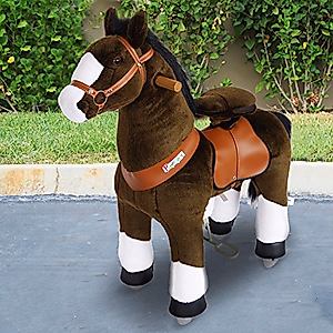 PonyCycle Pony Cycle Riding Horse Chocolate Brown with White Hoof- Small Riding Horse