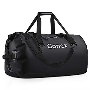 Gonex 60L Extra Large Waterproof Duffle Travel Dry Duffel Bag Heavy Duty Bag with Durable Straps & Handles for Kayaking Paddleboarding Boating Rafting Fishing Black