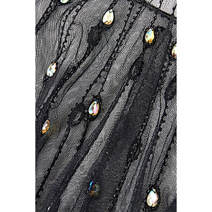 BABEYOND Sequin Beaded Shawl Wrap 1920s Evening Cape Shawl Gatsby for Evening Dresses Wedding Party (Black)