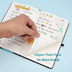 Leepie Lined Journal Notebook For Writing, Colleage Ruled Notebook 8.5 inches x 5.25 inches, 100GSM Thick Paper 160 Pages, A5 Hardcover Notebook Journal (Black Without Pen)