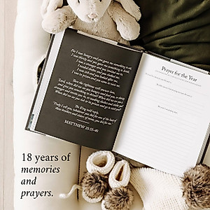 Duncan & Stone Baby Memory Book, Grey, 230 Pages, Prompted Journal for 18 Years