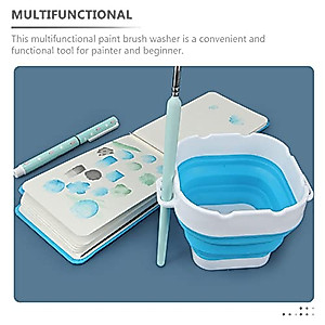 Ciieeo Folding Pencil Holder Car Wash Bucket Watercolor Paint Brush Basin Artist Brush Basin Foldable Bucket Collapsible Paint Brush Tub Buckets Mop Bucket Water Cup Painting