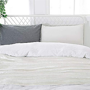 BOURINA Throw Blanket Shiny Decorative Ice Crushed Velvet Throw for Sofa Bed Polyester,50"×60" White