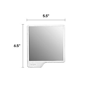 Tooletries – Oliver Shower Mirror - Premium Shower Mirror for Shaving, Grooming - 100% Silicone - SHATTERPROOF Mirror - Grips to Shiny Surfaces - No Suction Cups - No Adhesives - White