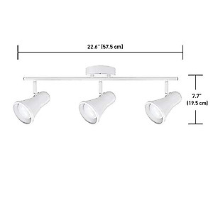 Globe Electric, 59109, Clara Collection LED 3-Light Track, White Glossy Finish