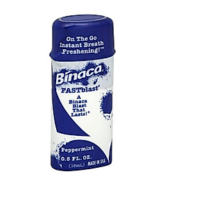 Binaca Fast Blast Breath Spray PepperMint 0.50 oz (Pack of 10)