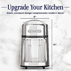 Nuvantee Ice Shaver Snow Cone Machine Manual Ice Crusher Crushes Ice to Your Desired Fineness Stainless Steel, Non-Slip , BPA Free Easy to Use Ice Crusher Hand Crank - Chrome Plated