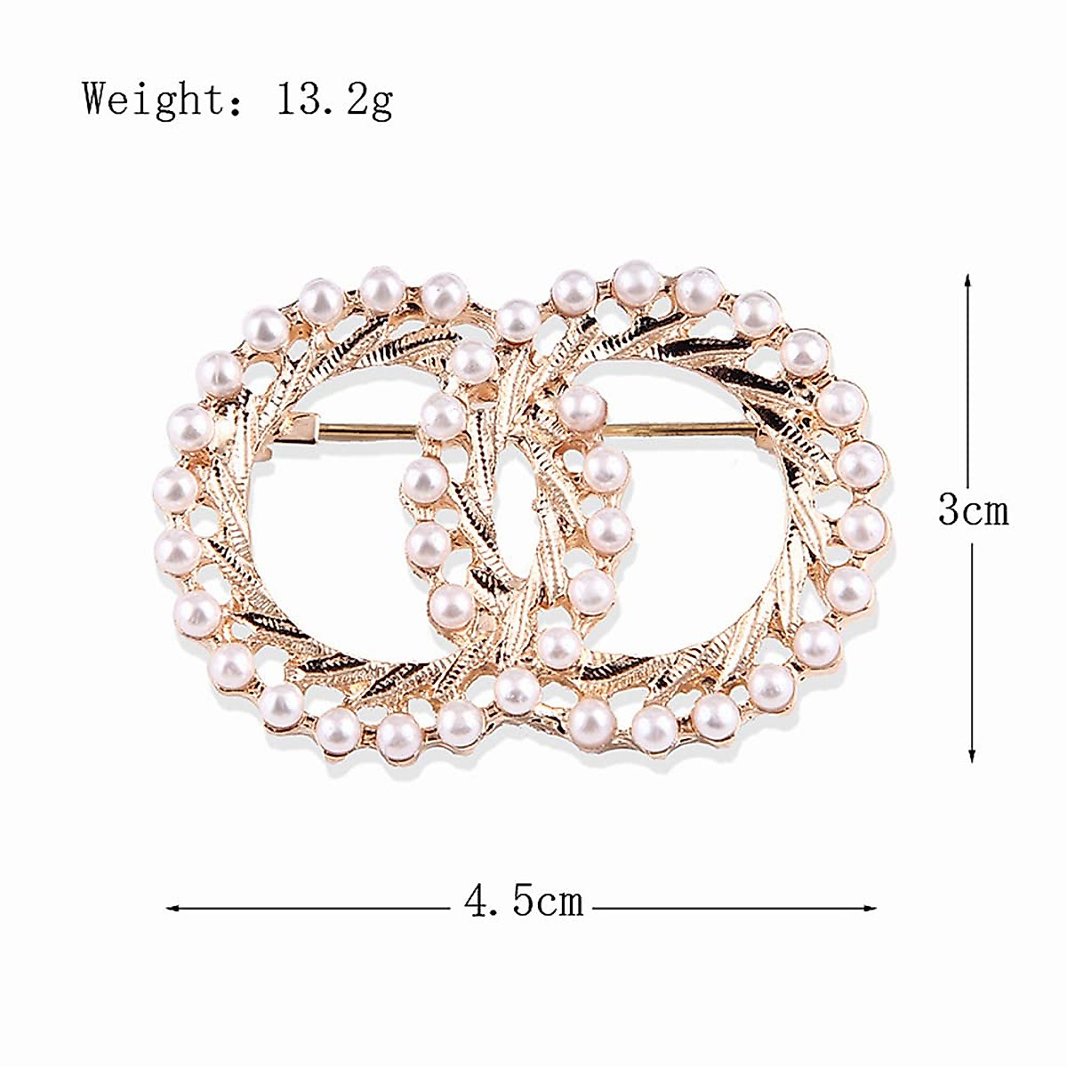 Round Brooch Pin with Pearl for Women Girls Faux Pearl Lapel Pin Wedding Party Bridal Jewelry Vintage Simulated Pearl Flower Brooch Pin