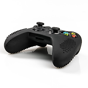Studded Silicone Cover Skin Anti-Slip Compatible for Xbox One x 1(Black)