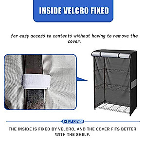 MOLLYAIR Shelf Cover, shelf covers for wire shelving, Suitable for Rack 36 "L x 14 "W x 54 "H, Black